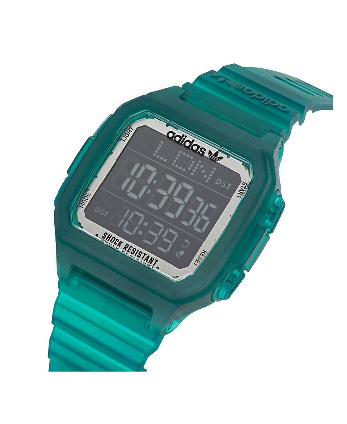 adidas Unisex Gmt Digital One Gmt Green Resin Strap Watch 47mm - Macy's