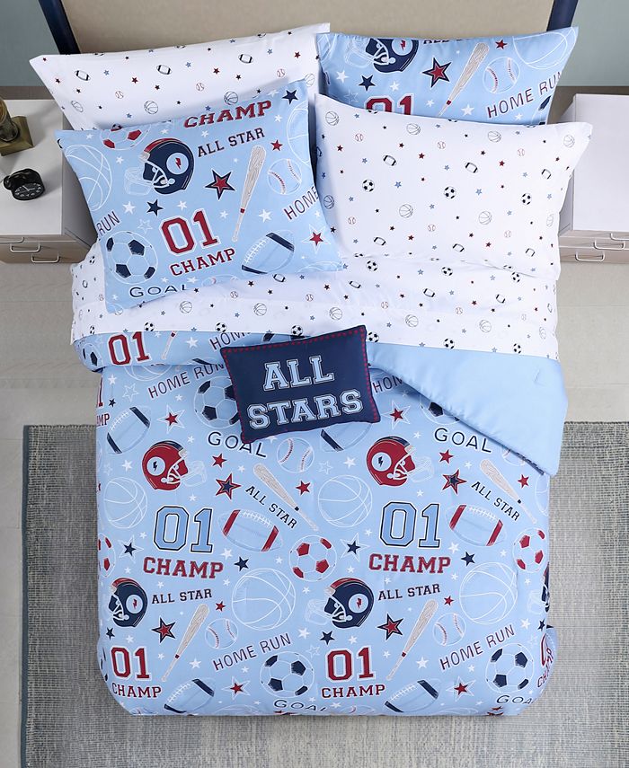 Keeco CLOSEOUT! All Star 8-Pc. Full Comforter Set, Created For Macy's - Macy's
