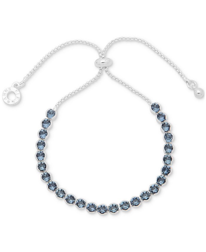 Anne Klein Silver-Tone Crystal Slider Tennis Bracelet - Macy's