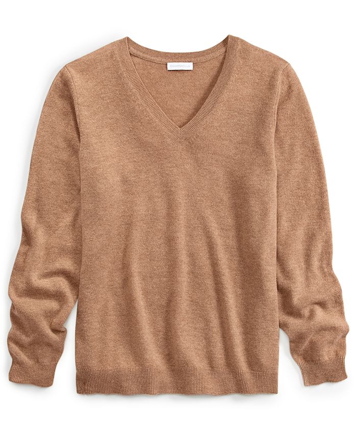 Charter Club Plus Size Cashmere Wool Blend V-Neck Sweater, Created for ...