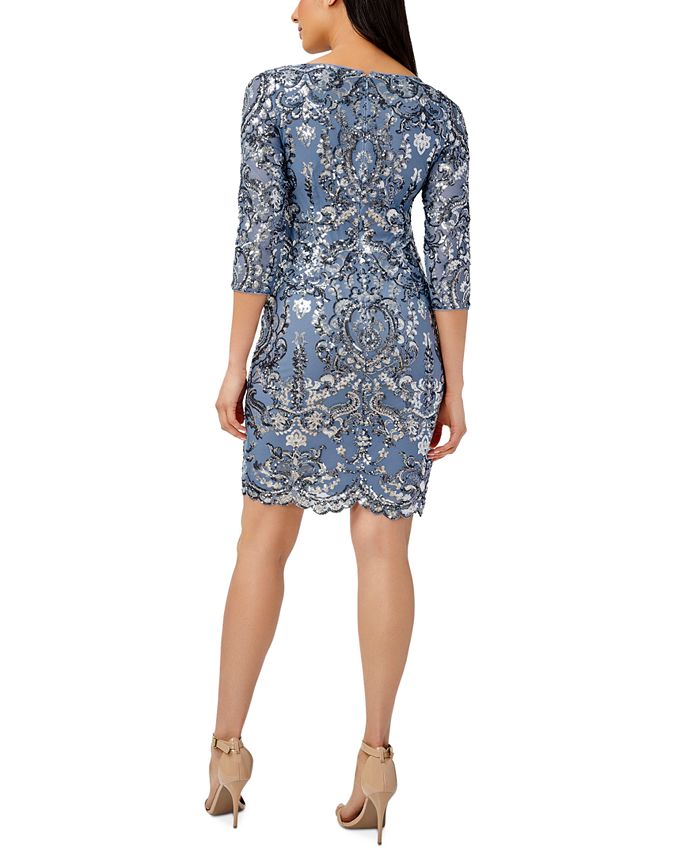 Adrianna Papell Womens Beaded Cocktail Dress Macys