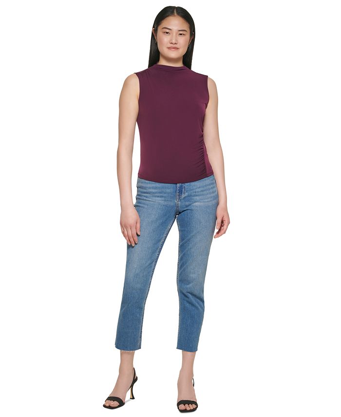 Calvin Klein Women's Sleeveless Ruched Top - Macy's