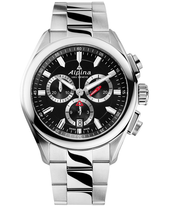 Alpina Men's Swiss Chronograph Alpiner Stainless Steel Bracelet Watch ...