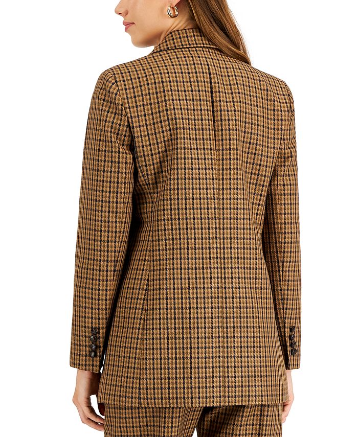 Tahari ASL Women's Houndstooth Boyfriend Jacket - Macy's