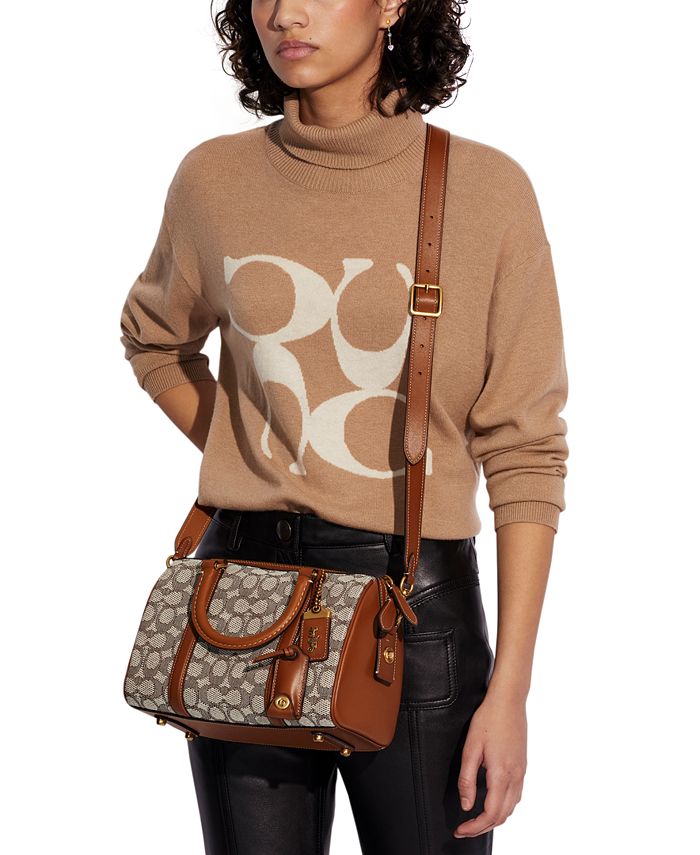COACH Signature Textile Jacquard Ruby Satchel 25 with Convertible ...