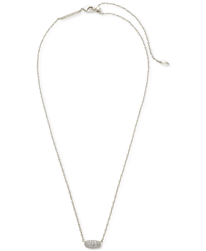 Kendra Scott Silver-Tone Crystal Grayson 19" Pendant Necklace - Macy's