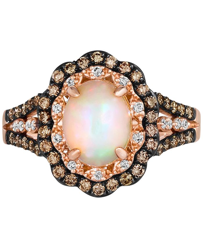 Le Vian Neopolitan Opal (7/8 ct. t.w.) & Diamond (1/2 ct. t.w.) Halo ...