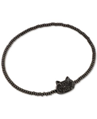 Kendra Scott Hematite-Tone Crystal Grayson Cat Stretch Bracelet - Macy's