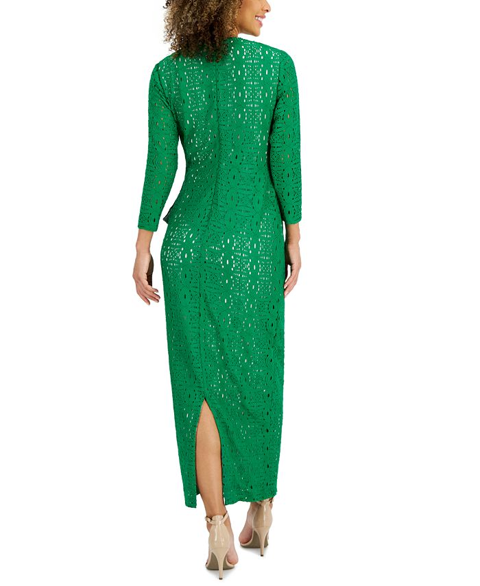 Kasper Lace Surplice V-Neck Ruffled Maxi Dress - Macy's