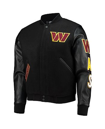 Pro Standard Men's Black Washington Commanders Logo Varsity Full-Zip ...