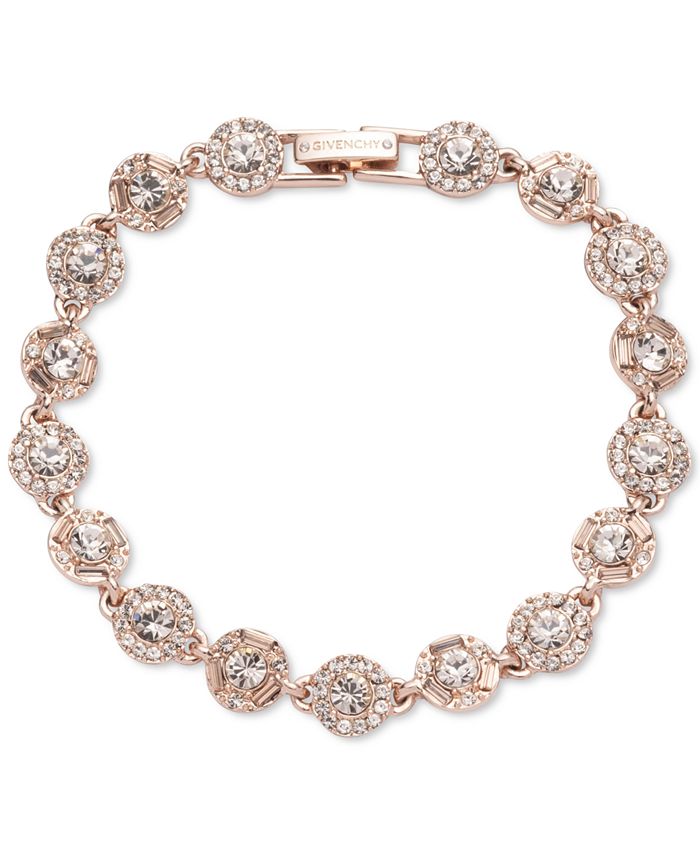 Givenchy Rose Gold-Tone Crystal Stone Flex Bracelet - Macy's