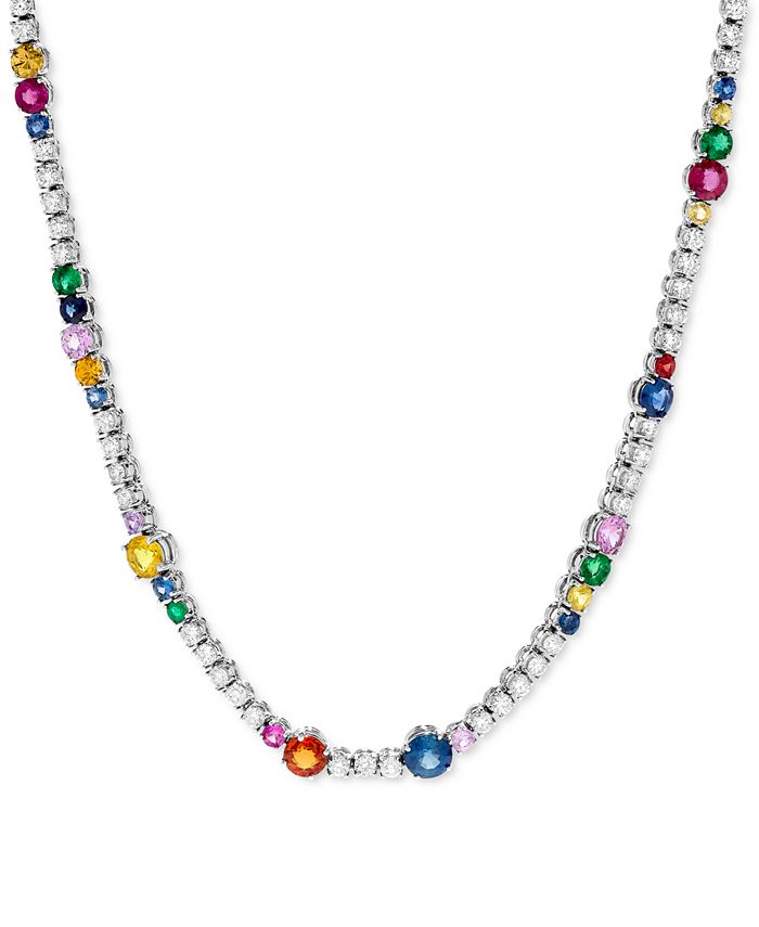 Macy's Multi-Gemstone (11-1/2 ct. t.w.) & Diamond (3-1/3 ct. t.w.) 16 ...