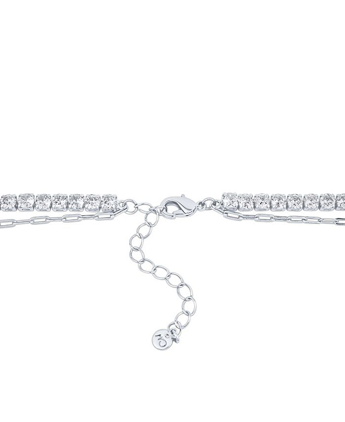 And Now This Double Row Chain with Cubic Zirconia Tennis Necklace and ...