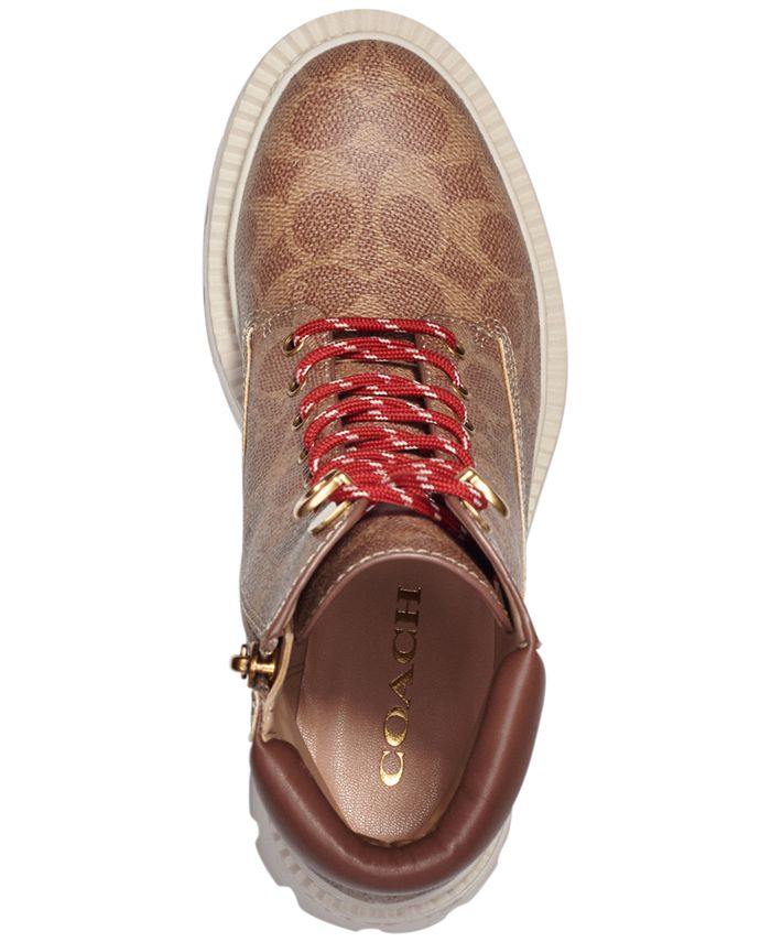 COACH Women's Ainsely Lace-Up Lug Sole Combat Booties & Reviews ...