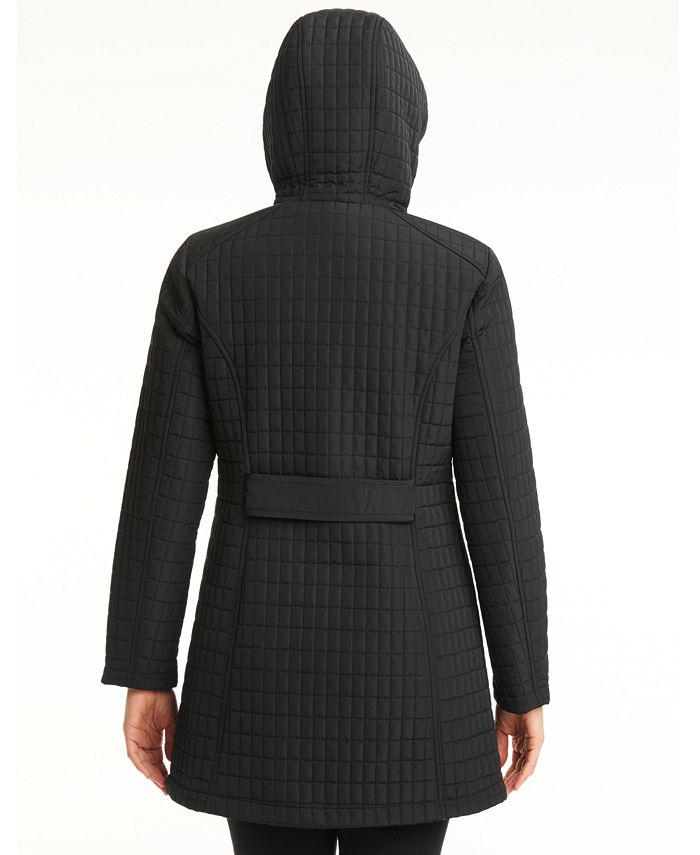 Jones New York Petite Hooded Quilted Coat, Created for Macy's & Reviews ...