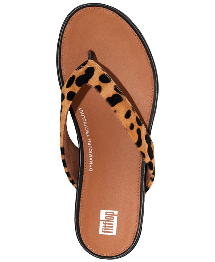 FitFlop Women's Gracie Leopard-Print Thong Sandals - Macy's