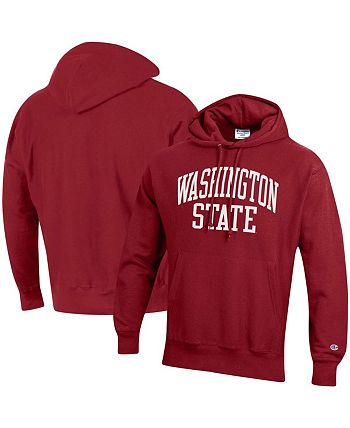 Champion Men's Crimson Washington State Cougars Team Arch Reverse Weave Pullover Hoodie - Macy's