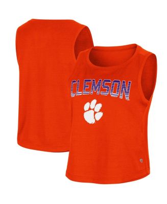 Women's Colosseum Orange Clemson Tigers Hang Ten Scoop Neck Cropped ...