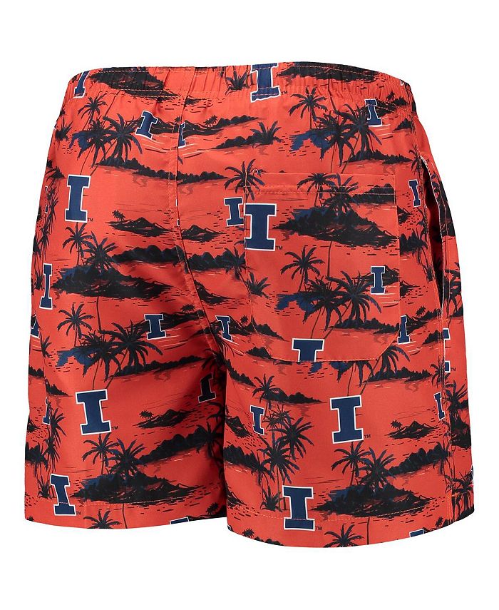 FOCO Men's Orange Illinois Fighting Illini Island Palm Swim Trunks - Macy's