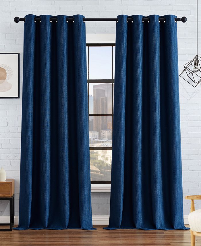Lucky Brand Ember Thermal Woven Room Darkening Grommet Window Curtain ...