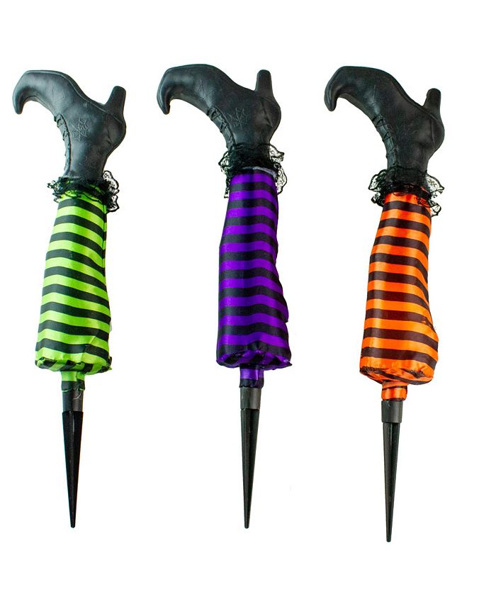 Northlight Striped Witch Leg 3 Piece Halloween Pathway Markers Set - Macy's