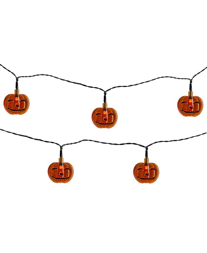Northlight Jack-O'-Lantern 10 Piece LED Mini Halloween Lights with 6 ...