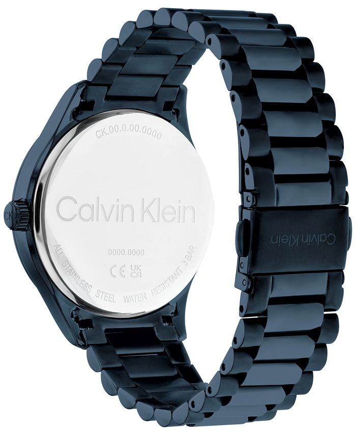 Calvin Klein Men's Blue-Tone Stainless Steel Bracelet Watch 40mm - Macy's