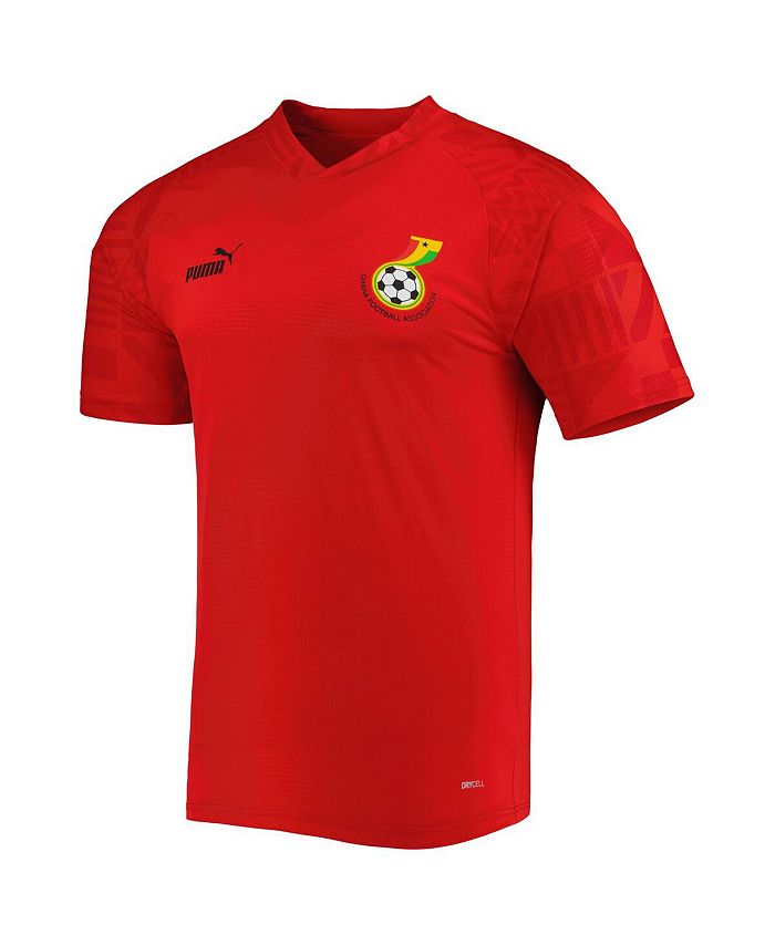 Puma Men's Red Ghana National Team Pre-Match Raglan DryCELL V-Neck Top ...