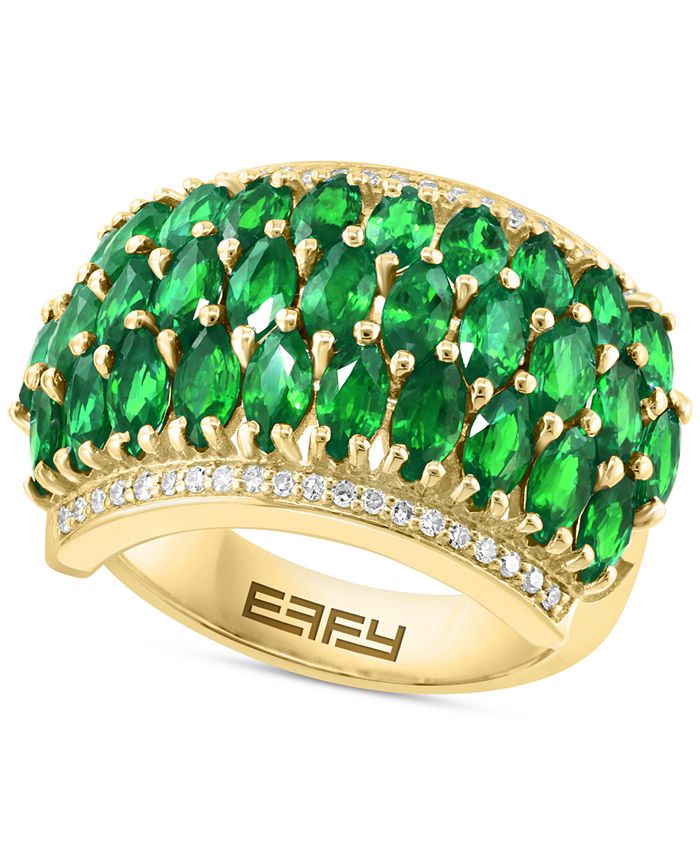 EFFY Collection EFFY® Emerald (3-3/8 ct. t.w.) & Diamond (1/6 ct. t.w ...