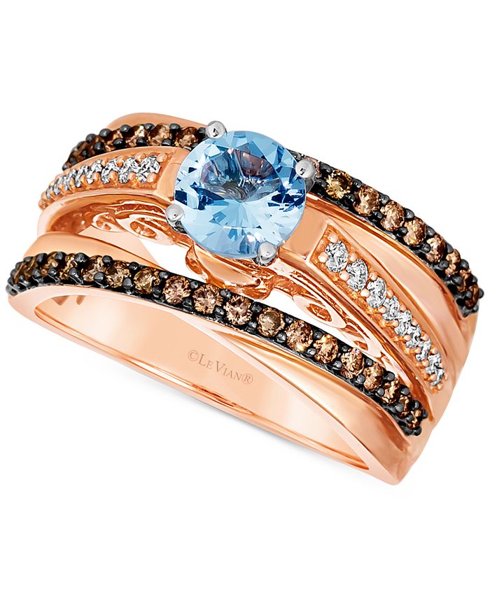 Le Vian Chocolatier® Sea Blue Aquamarine (5/8 ct. t.w.) & Diamond (5/8 ...