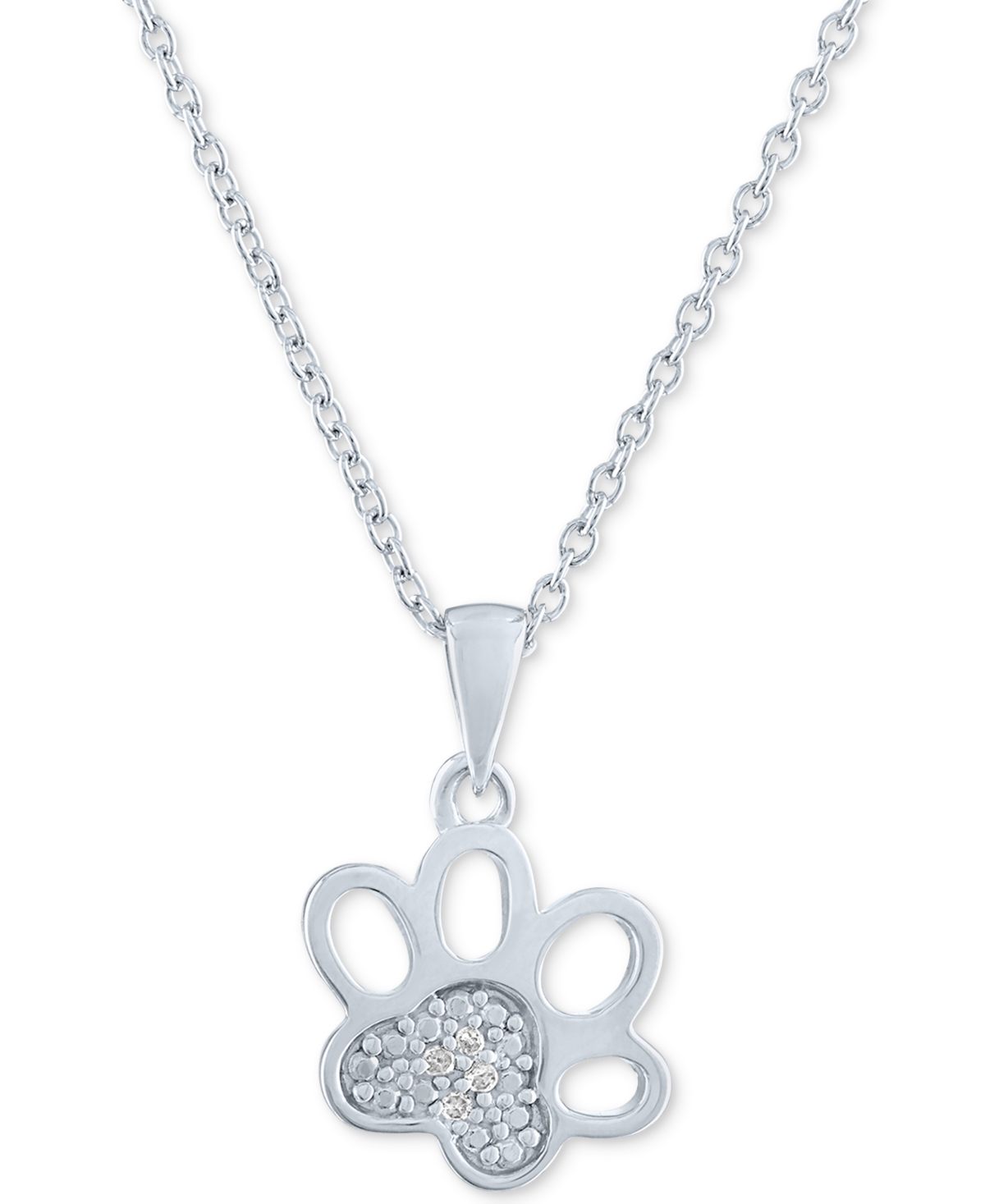 Click here for Diamond Accent Paw Pendant Necklace in Sterling Si... prices