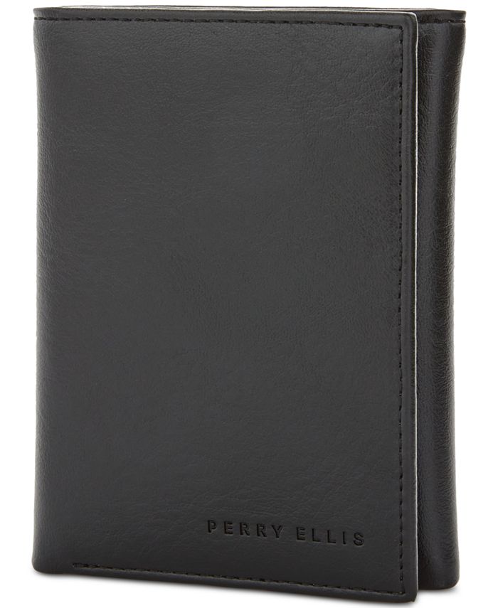 Perry Ellis Portfolio Men's Leather Trifold Wallet - Macy's