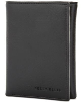 Perry Ellis Portfolio Men's Leather Trifold Wallet - Macy's