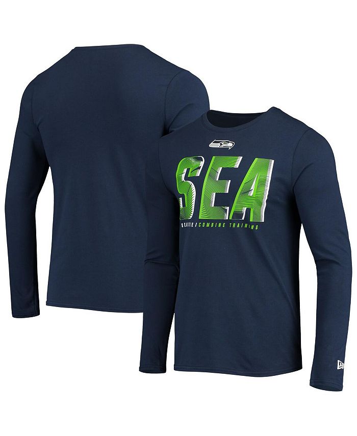 New Era Men's College Navy Seattle Seahawks Combine Authentic Static Abbreviation Long Sleeve T ...