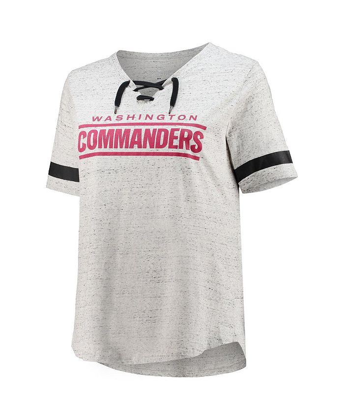 Profile Women's Heathered Gray Washington Commanders Plus Size Lace-Up ...