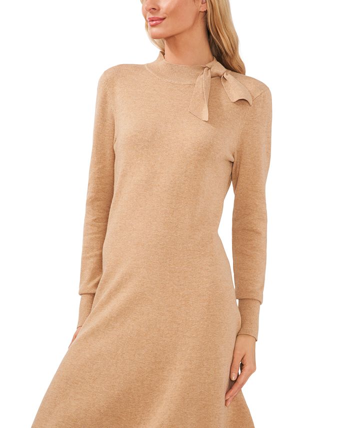 Cece Womens Mock Neck Sweater Tie Dress And Reviews Dresses Women