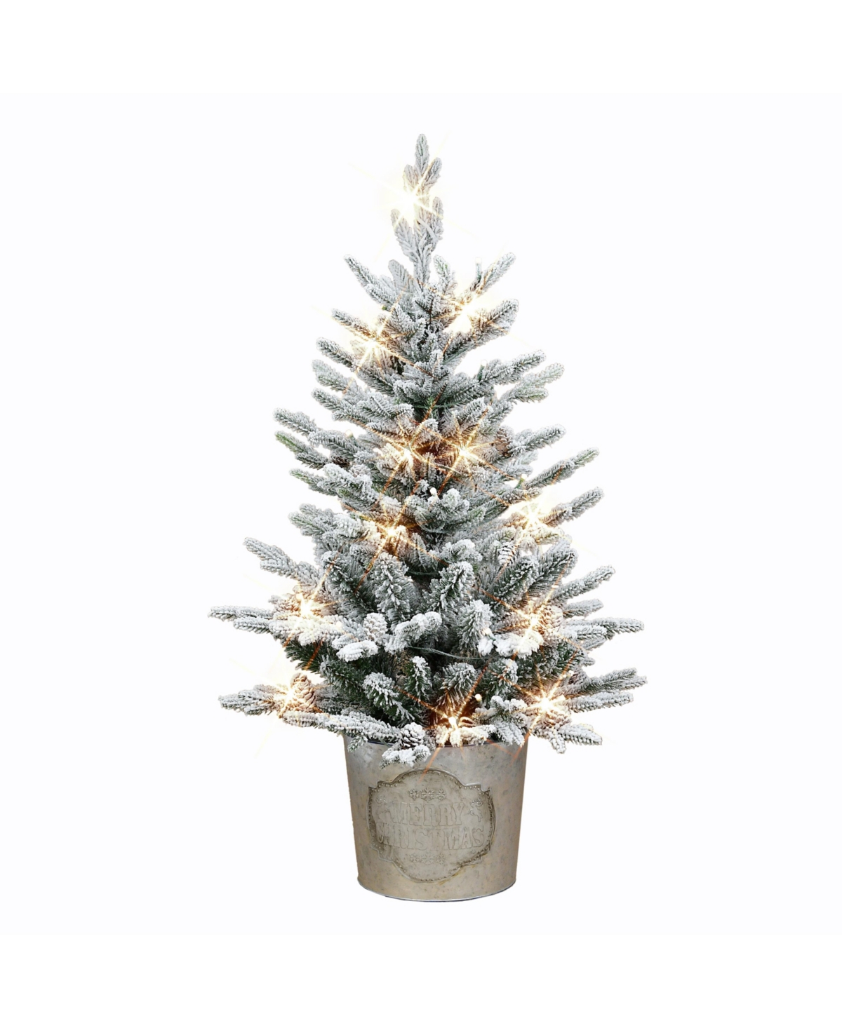 Click here for Puleo 3 B/O Potted Flocked Tree with 50 Warm White... prices