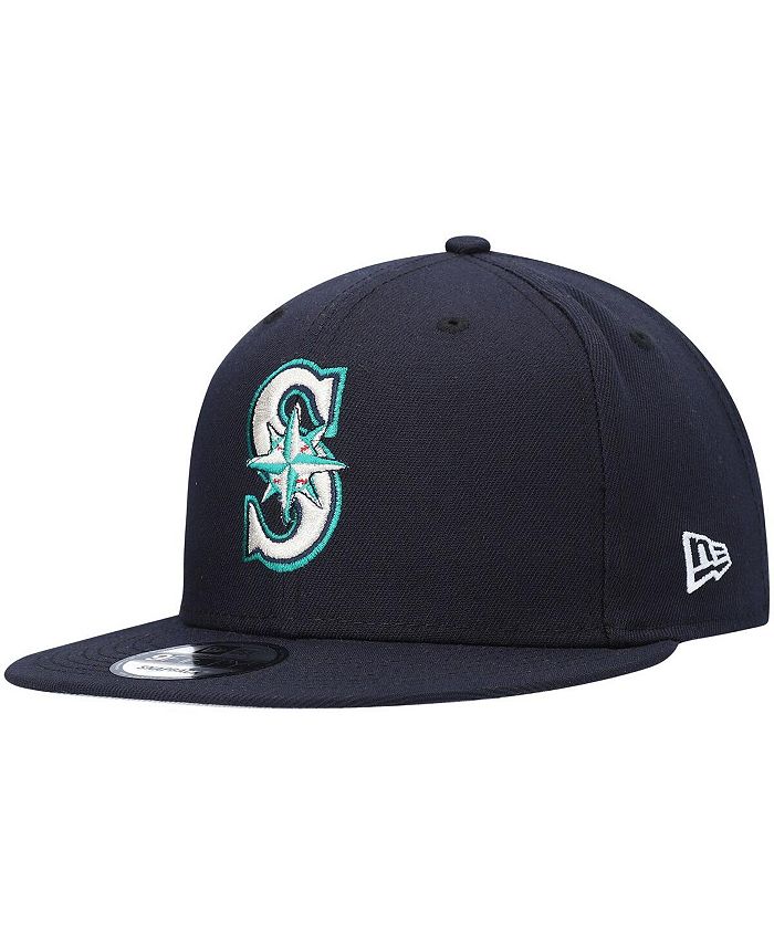 New Era Men's Navy Seattle Mariners Primary Logo 9FIFTY Snapback Hat ...
