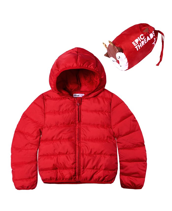 Epic Threads Little Girls Solid Packable Jacket with Bag, Created For ...