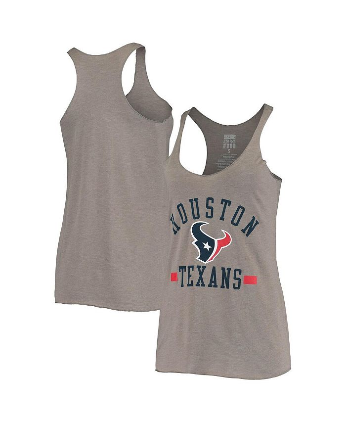 Junk Food Women's Heathered Charcoal Houston Texans Racerback Tank Top ...