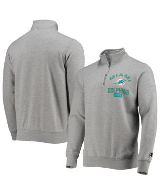Men's Starter Heather Gray Miami Dolphins Heisman Quarter-Zip Jacket ...