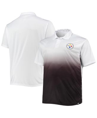 Men's White, Black Pittsburgh Steelers Big and Tall Fade Polo Shirt ...