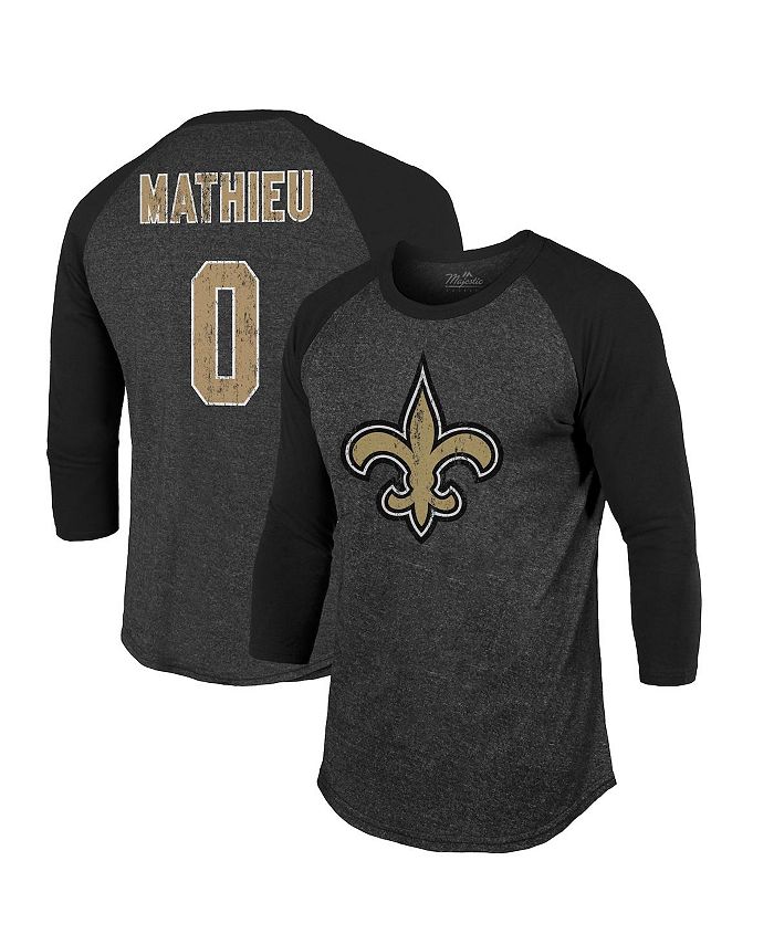 Majestic Men's Threads Tyrann Mathieu Black New Orleans Saints Team Color Player Name & Number 3 ...