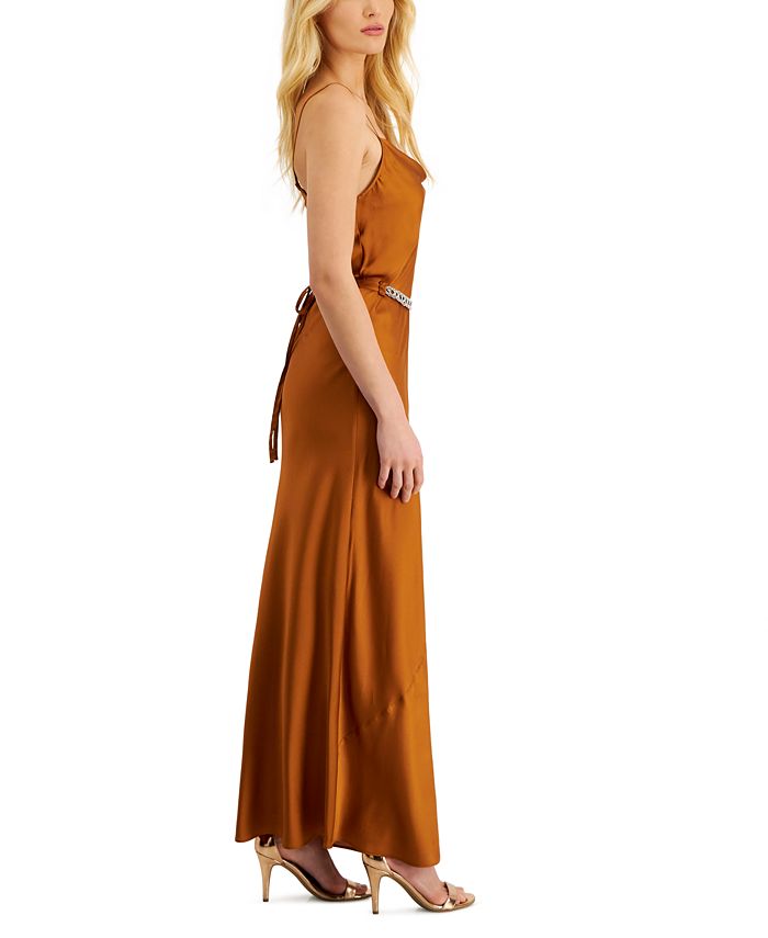 Donna Karan Womens Belted Maxi Slip Dress Macys