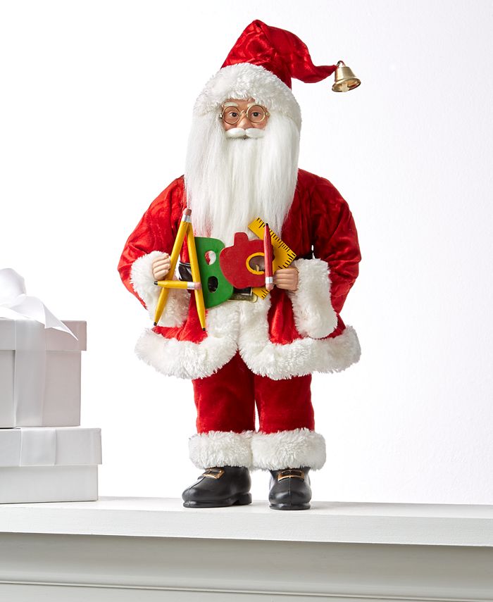 Holiday Lane ABCs Standing Classic Santa Figurine, Created for Macy's ...