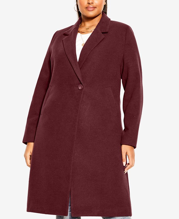 CITY CHIC Plus Size Effortless Chic Coat - Macy's