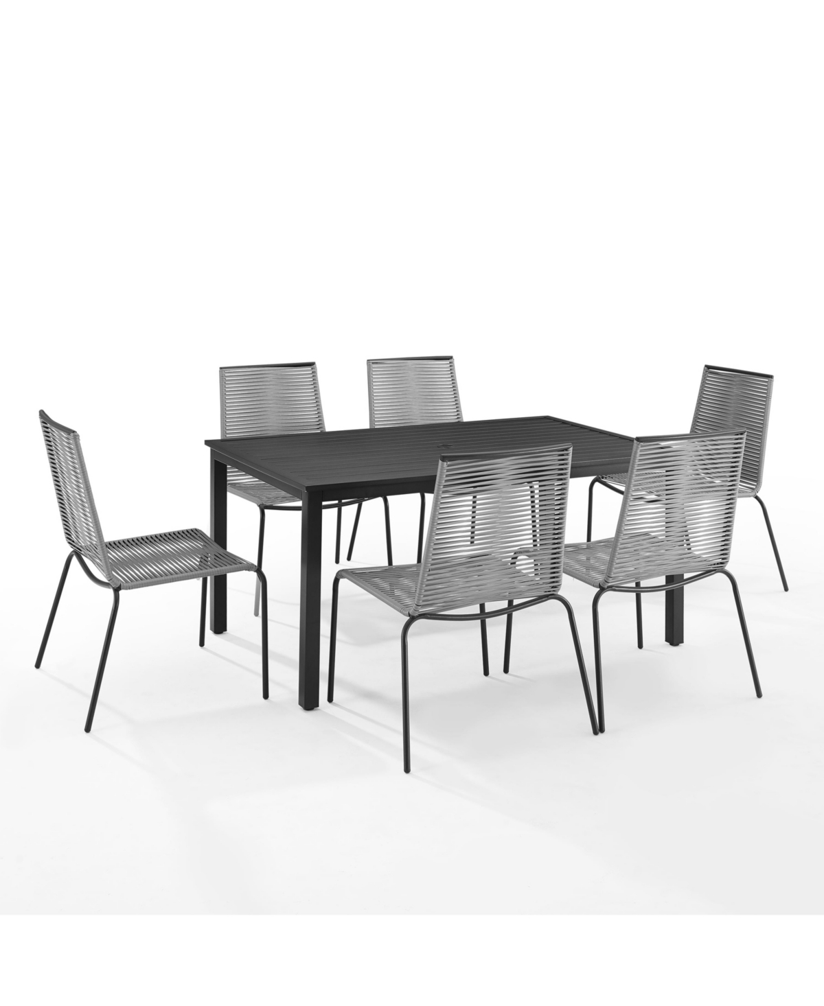 Click here for Fenton 7 Piece Outdoor Wicker Metal Dining Set - G... prices