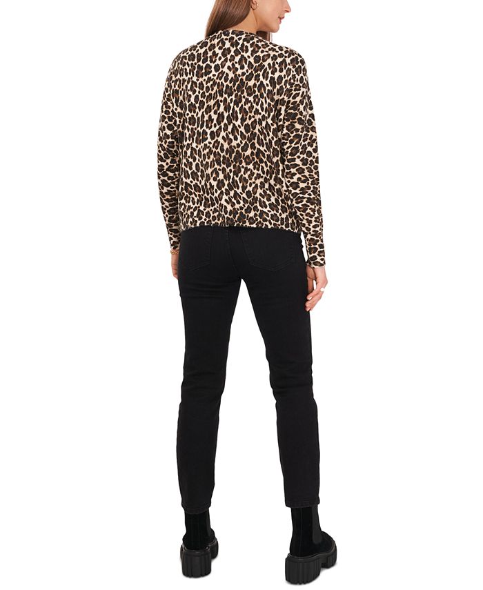 Vince Camuto Women's Elegant Leopard-Print Pullover Sweater - Macy's