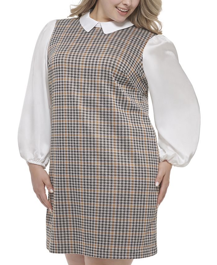 Tommy Hilfiger Plus Size Plaid Collared Shift Dress - Macy's