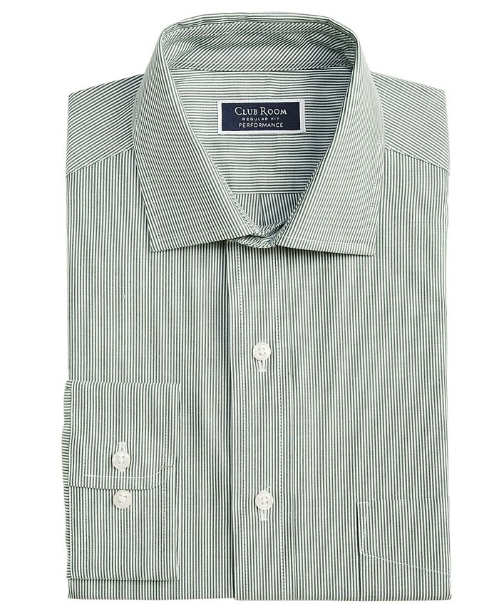 Club Room Mens Regular Fit Cotton Stripe Dress Shirt Created For Macy